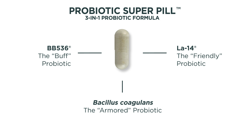 Probiotic Super Pill™ – (BB536 Bifido + La-14 + GastroBacillus)